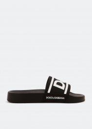 Dolce&Gabbana DG logo slides for Women - Black in Oman | Level Shoes